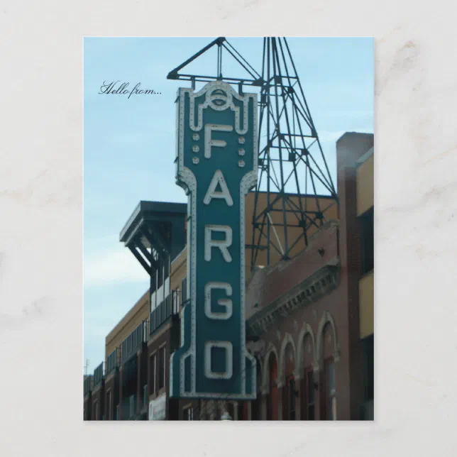 Hello from... Fargo, ND Postcard | Zazzle