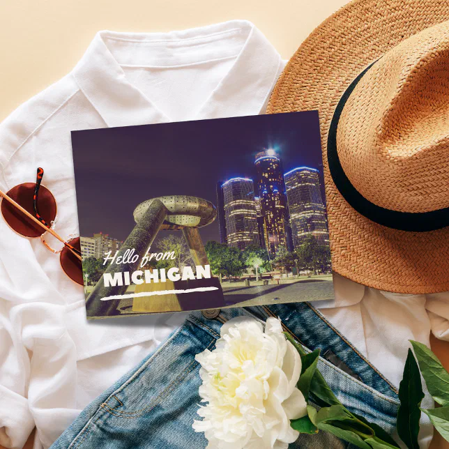 Hello From Michigan Postcard | Zazzle