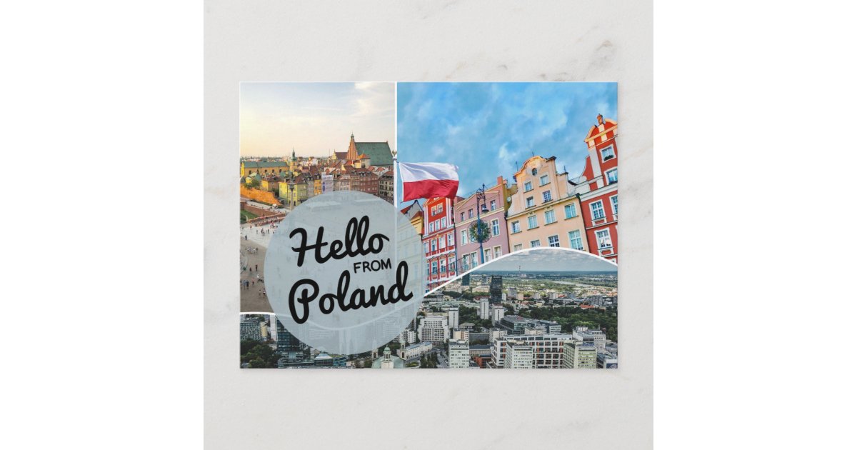 Hello From Poland Postcard | Zazzle