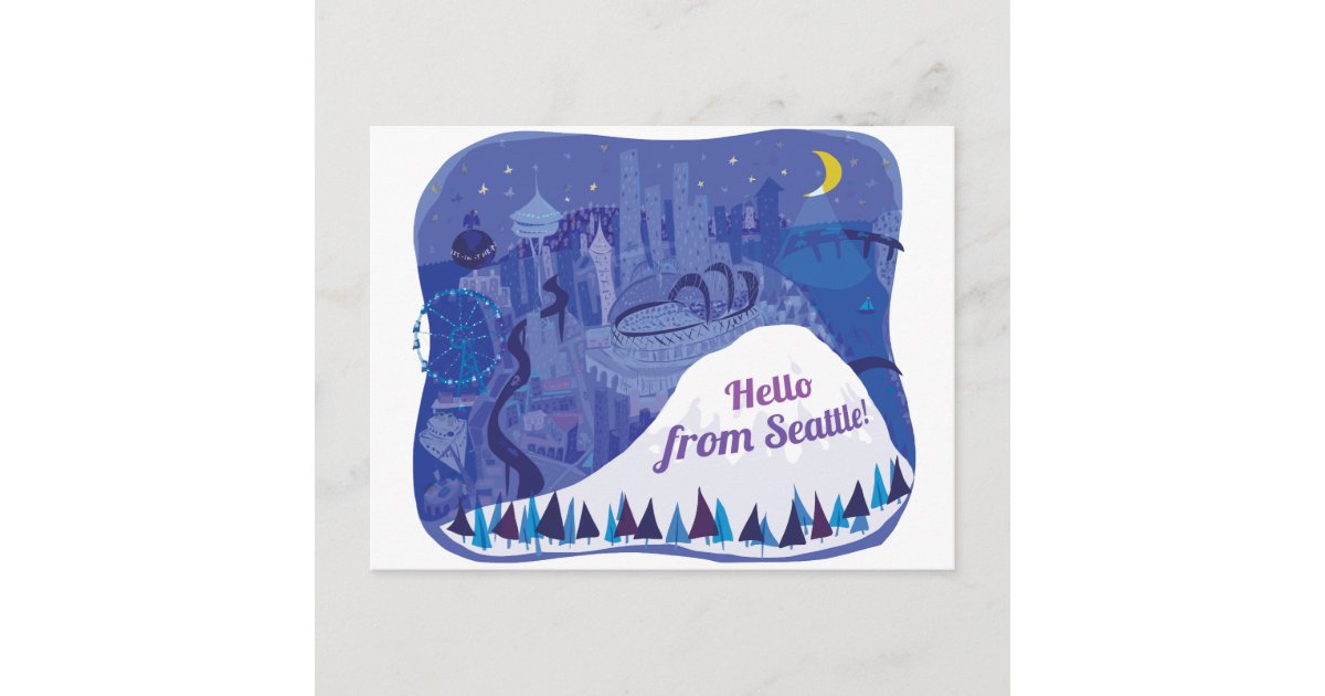 Hello from Seattle Postcard | Zazzle