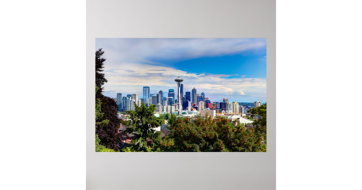 Hello from Seattle, Washington. Downtown View Poster | Zazzle