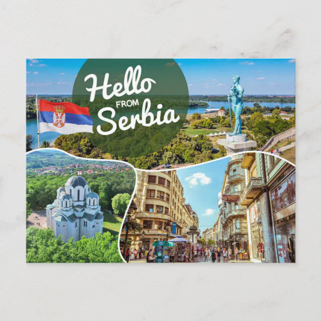 Hello from Serbia Postcard | Zazzle