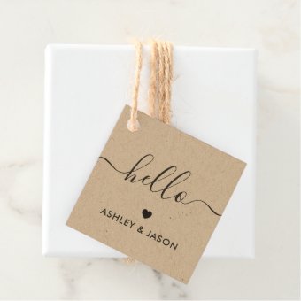 Hello Gift Tag, All Occasion Gift Tags, Kraft Favor Tags | Zazzle