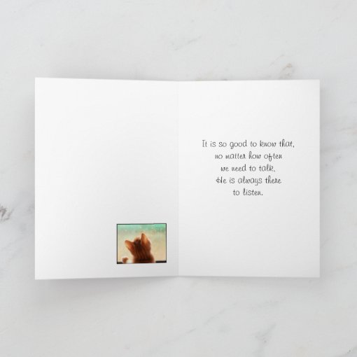 Hello God, it's me again kitten with inside verse Card | Zazzle