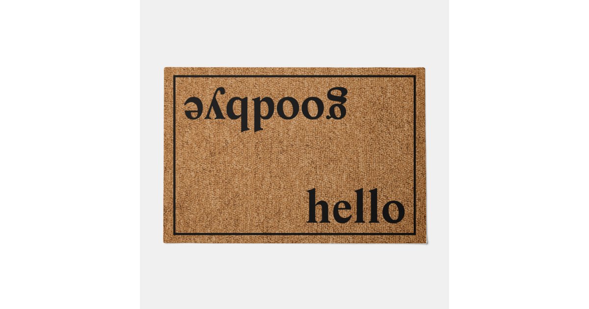 Hello Goodbye Modern Custom Family Doormat | Zazzle