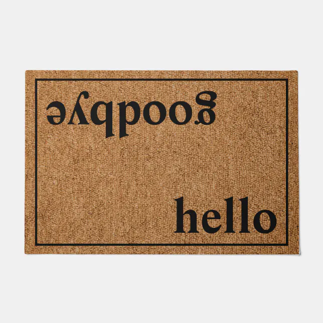 Hello Goodbye Modern Custom Family Doormat | Zazzle