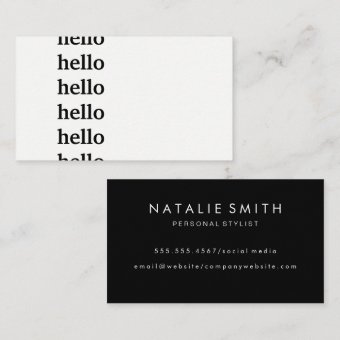 Hello Greeting Business Card | Zazzle