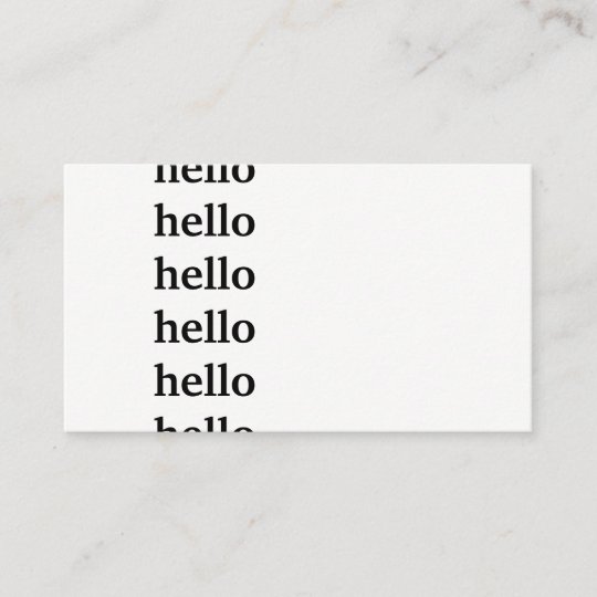 Hello Greeting Business Card | Zazzle.com