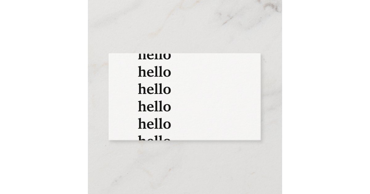Hello Greeting Business Card | Zazzle