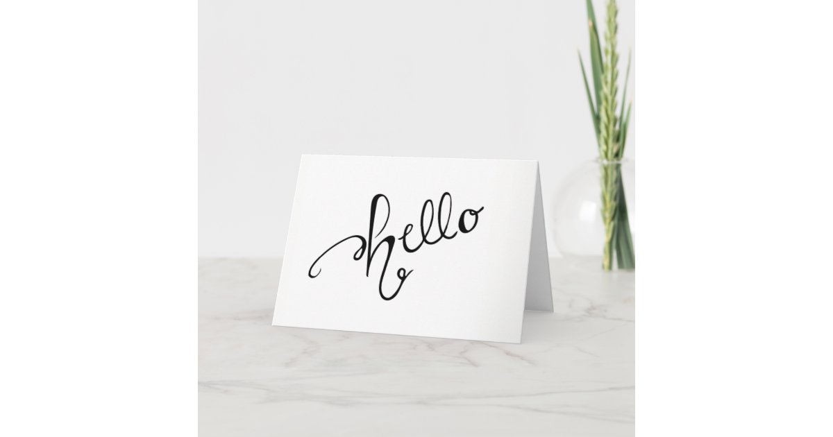 Hello Greeting Card - Blank Inside | Zazzle