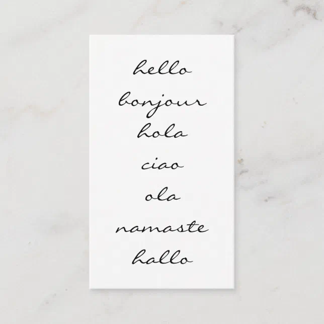 Hello Greetings Business Card | Zazzle
