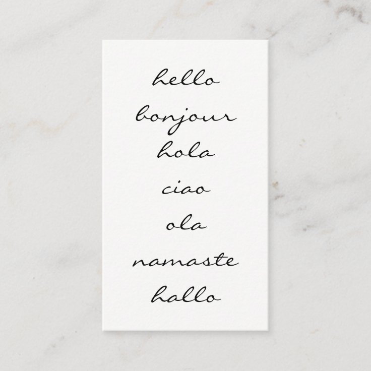 Hello Greetings Business Card | Zazzle
