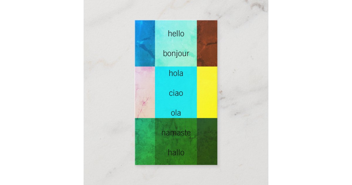 Hello Greetings / Color Swatches Business Card | Zazzle