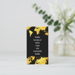 Hello Greetings | Map of The World Business Card | Zazzle