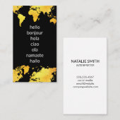 Hello Greetings | Map of The World Business Card | Zazzle