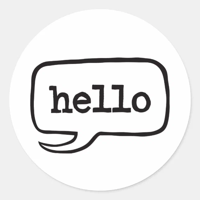 Hello (Hi Hello Greetings) Classic Round Sticker | Zazzle