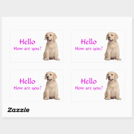 Hello / Hi Labrador Retriever Puppy Dog Stickers | Zazzle
