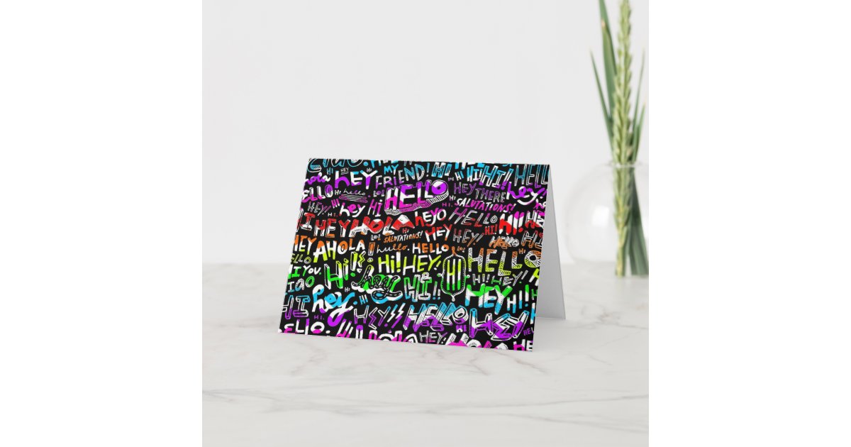 Hello Hola Bonjour Card | Zazzle