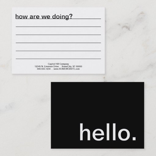 hello. how are we doing? business card | Zazzle