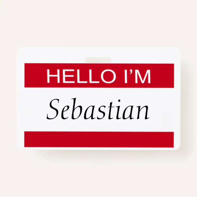 Hello I Am Personalized Badge | Zazzle