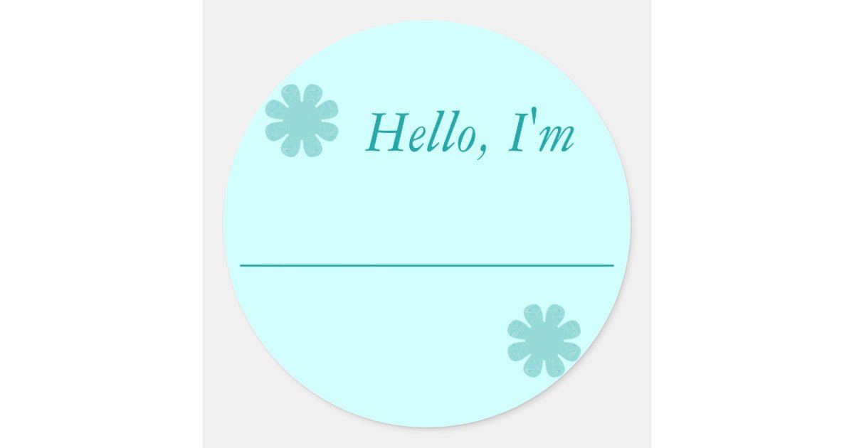"Hello, I'm....." Classic Round Sticker | Zazzle