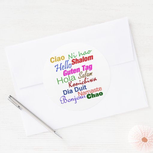 Hello In Many Languages Sticker | Zazzle