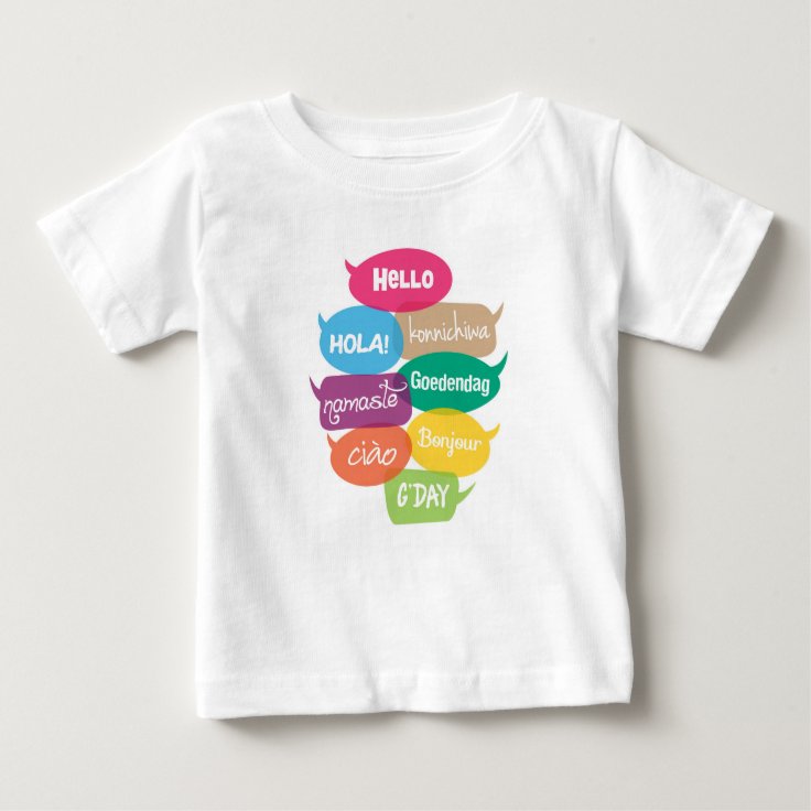 Hello in many languages typography kids T-shirt | Zazzle
