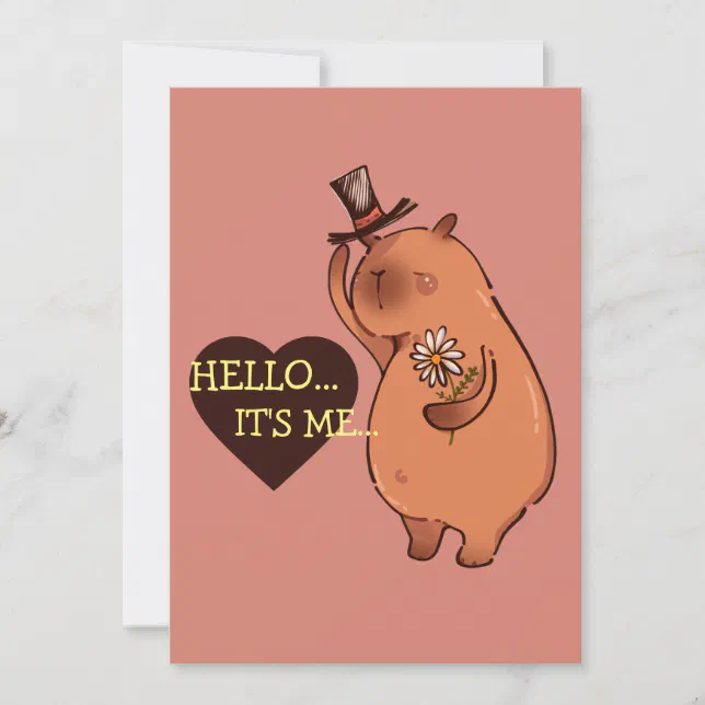 Hello It's me Capybara Invitation | Zazzle
