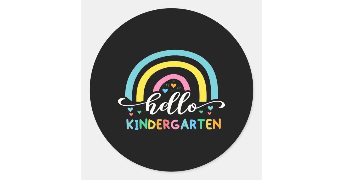 Hello Kindergarten Back To School Classic Round Sticker | Zazzle