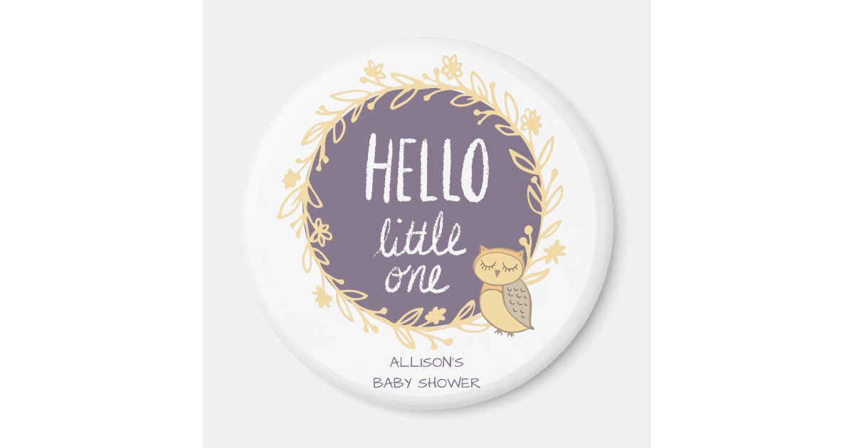 Hello Little One Owl Baby Shower Favor Magnet | Zazzle