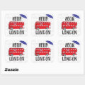 Hello London | Hand Lettered Sign With Umbrella Square Sticker | Zazzle