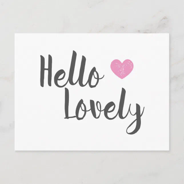 Hello Lovely Postcard | Zazzle