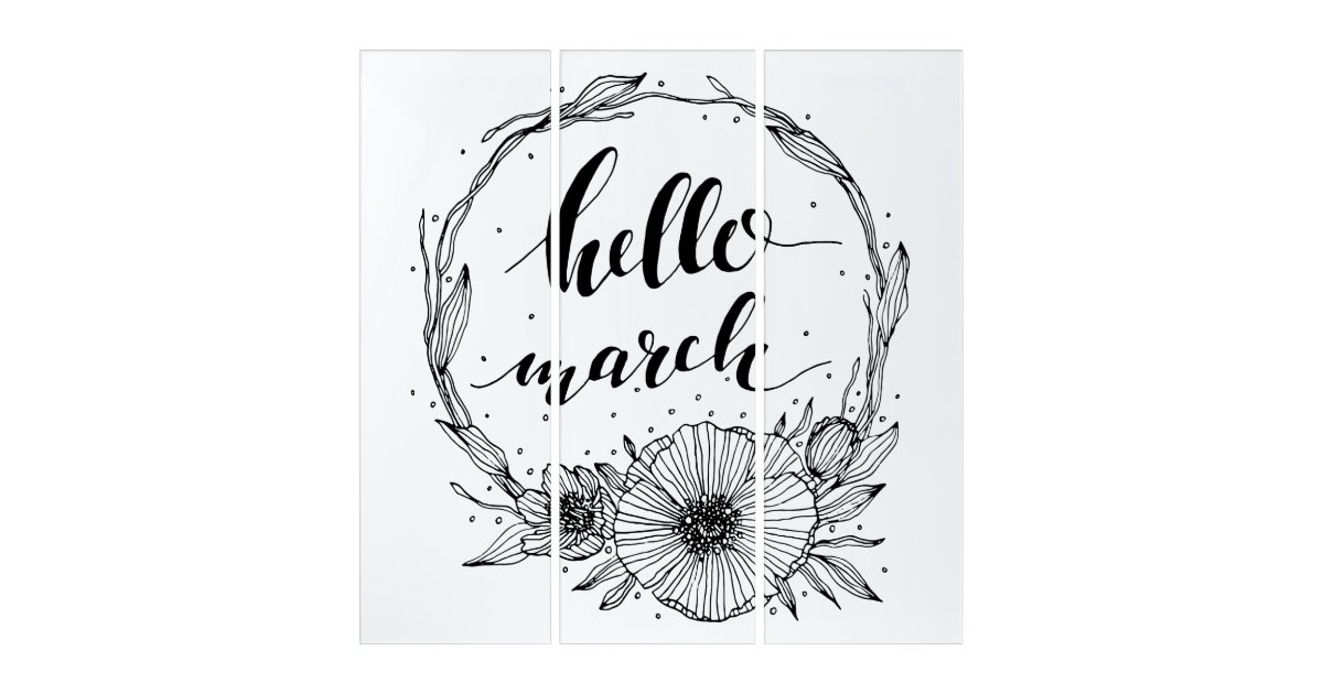 Hello March Line Art | Zazzle