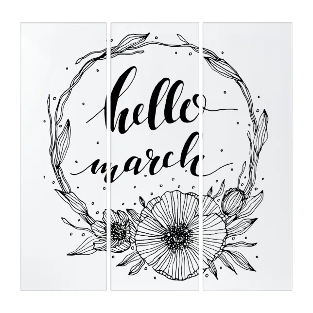 Hello March Line Art | Zazzle