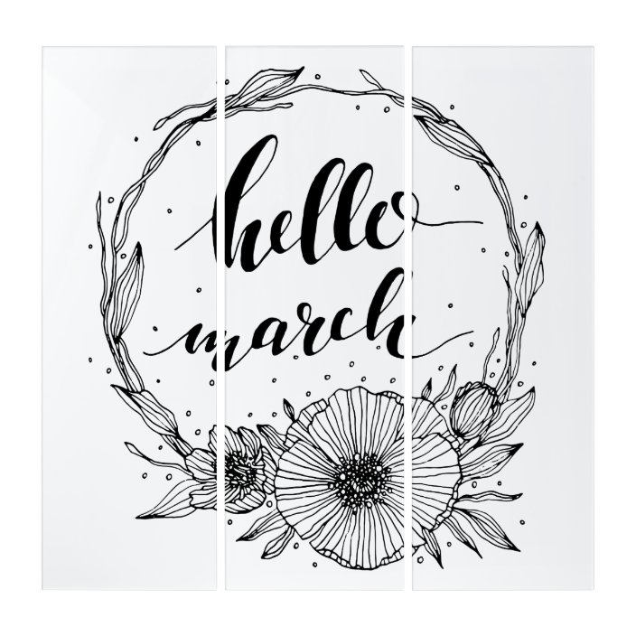 Hello March Line Art | Zazzle.com