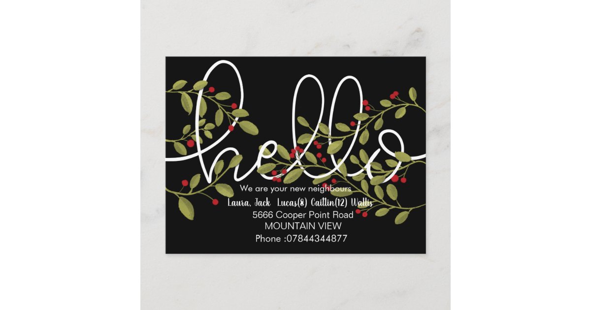 Hello meet the neighbors postcard | Zazzle