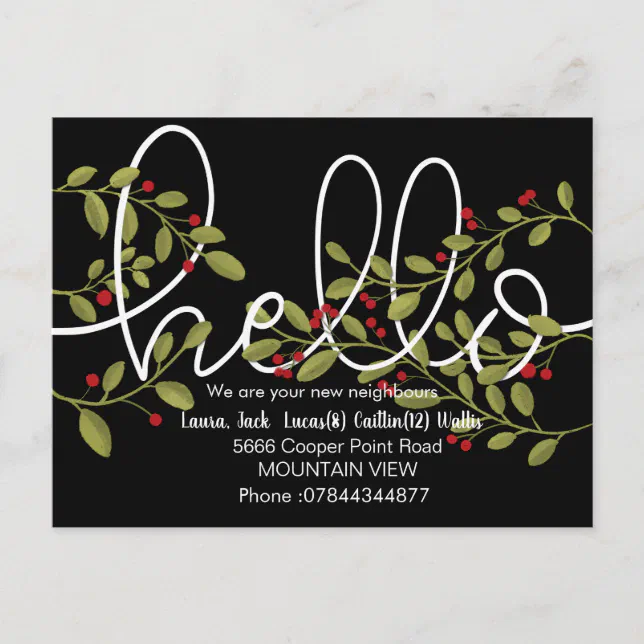 Hello meet the neighbors postcard | Zazzle