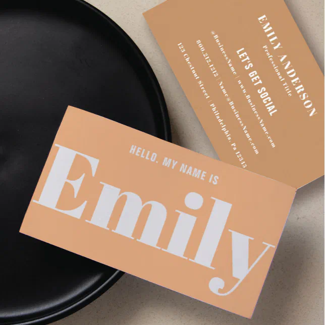 Hello Modern Minimal Type Two Tone Business Card | Zazzle