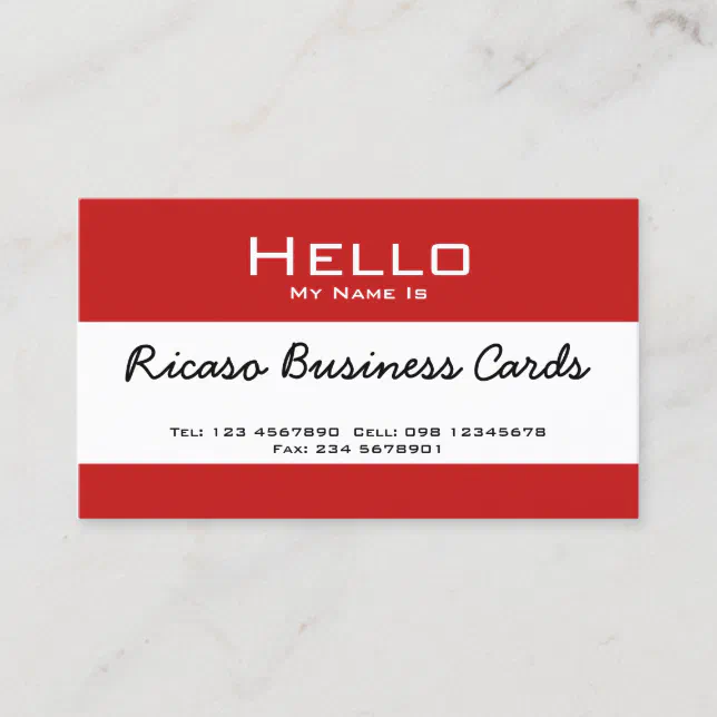 Hello My Name Is Business Card | Zazzle
