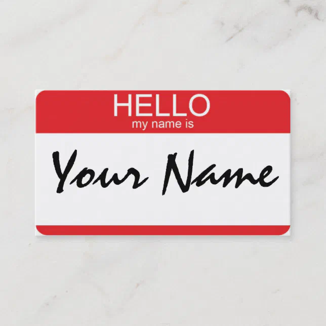 Hello my name is business card | Zazzle