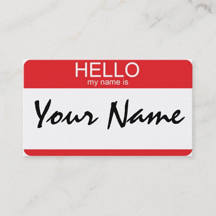 Hello my name is business card | Zazzle