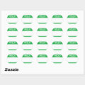 Hello My Name Is - Green Classic Round Sticker | Zazzle
