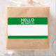 Hello My Name is Green White Name Tag Labels | Zazzle