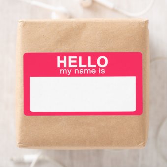 Hello My Name is, Hot Pink Name Tag Labels | Zazzle