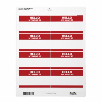 Hello My Name Is label | Zazzle