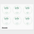 HELLO MY NAME IS - Mint Green Event Personalized Classic Round Sticker ...