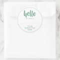 HELLO MY NAME IS - Mint Green Event Personalized Classic Round Sticker ...