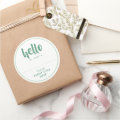 HELLO MY NAME IS - Mint Green Event Personalized Classic Round Sticker ...