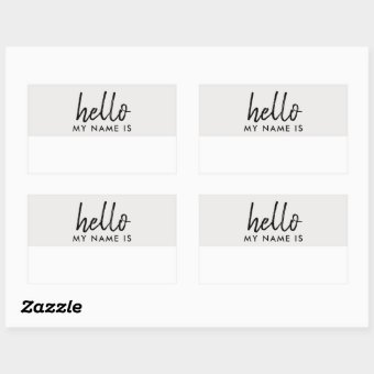 Hello My Name Is | Modern Minimalist Script Rectangular Sticker | Zazzle