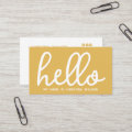 Hello My Name Is Mustard Yellow White Minimal Business Card | Zazzle